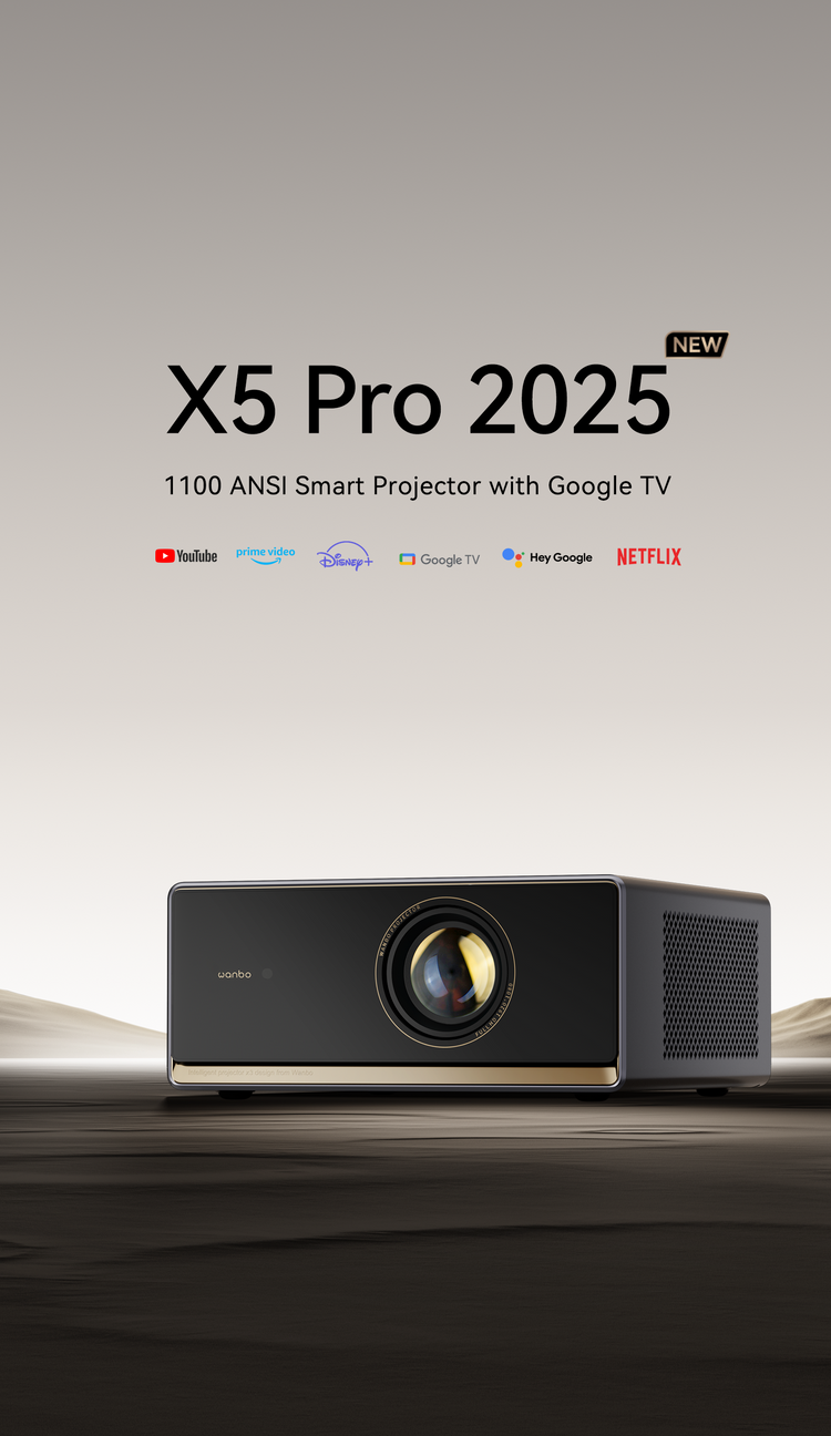 Wanbo X5 Pro 2025: 1100 ANSI Lumens Smart Google TV Projector, Your Ul