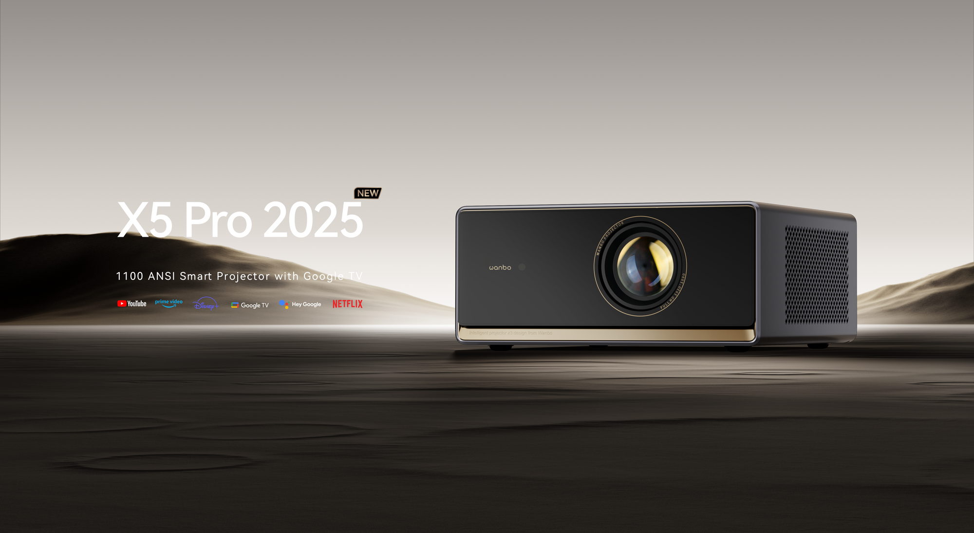 Wanbo X5 Pro 2025: 1100 ANSI Lumens Smart Google TV Projector, Your Ul